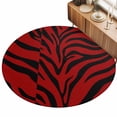 Abstract Tiger Print Area Rug, Red Black Animal Fur Texture Modern Art ...