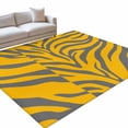 Abstract Tiger Print Area Rug, Yellow Grey Animal Fur Texture Modern ...