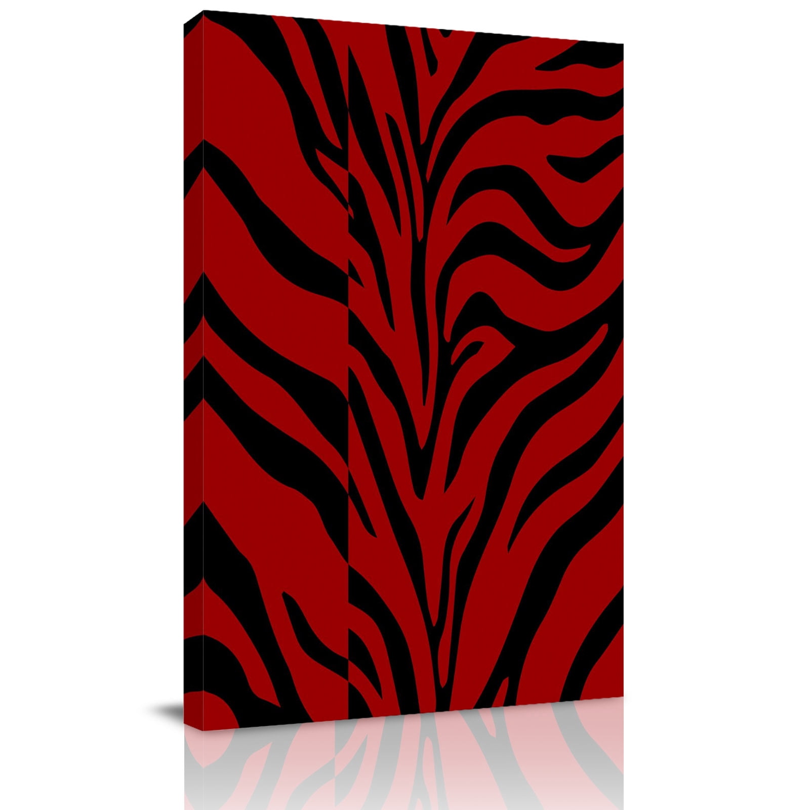 Abstract Tiger Print Canvas Wall Art for Living Room, Red Black Animal ...
