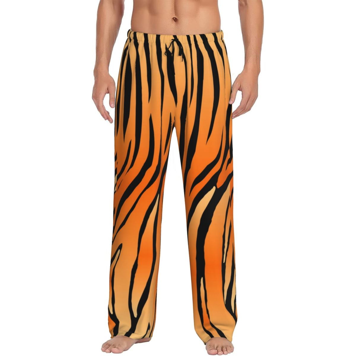 Abstract Tiger Print Pajama Pants Sleepwear for Men Elastic Waistband ...