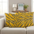 Abstract Tiger Print Pillow Covers Set of 4, Yellow Grey Animal Fur ...