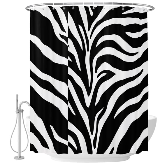 Abstract Tiger Print Shower Curtain for Bathroom, Black White Animal ...