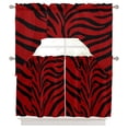 Abstract Tiger Print Swag Valance and Tier Set of 3, Red Black Animal ...