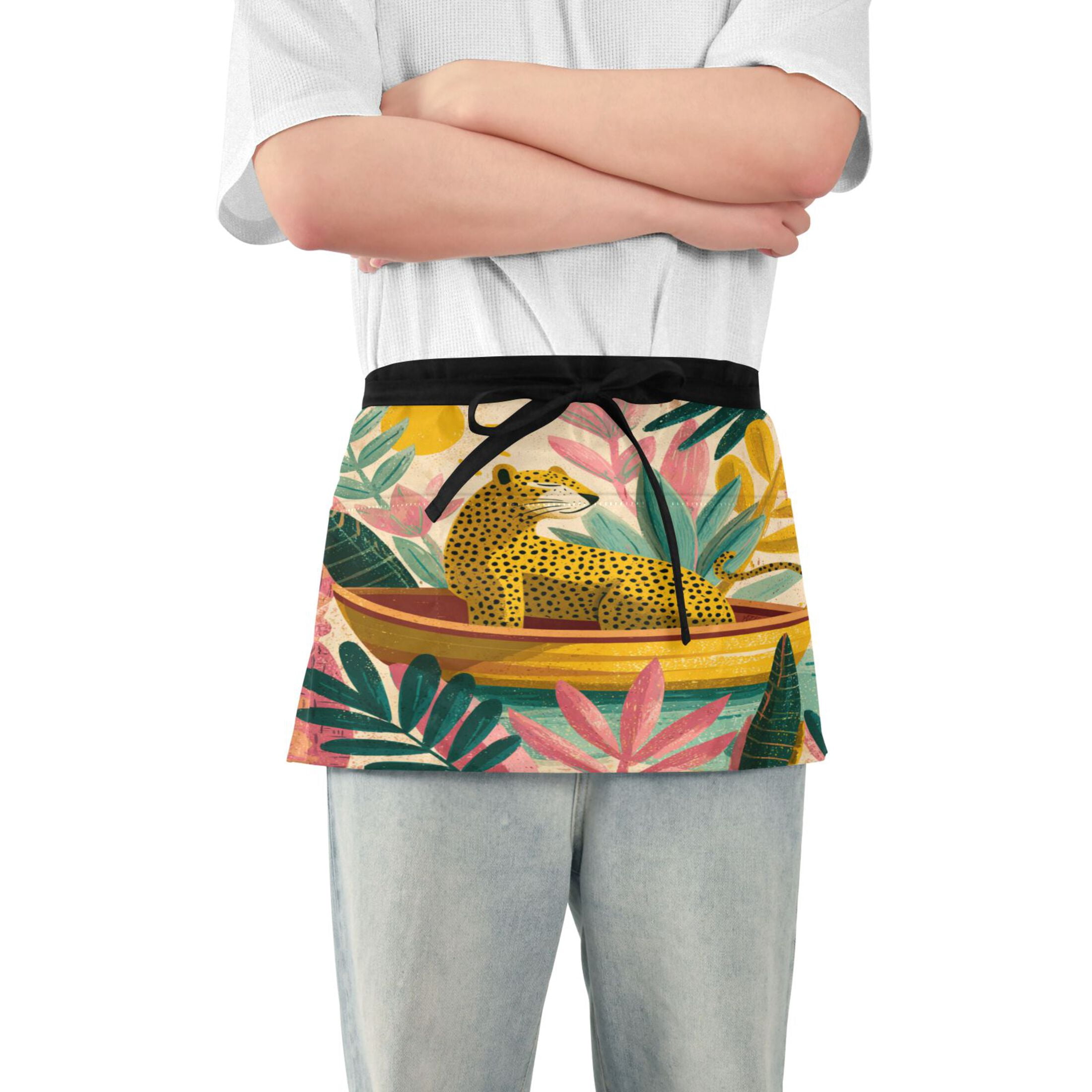 Abstract Tiger Waist wrap apron Adjustable service half apron for ...
