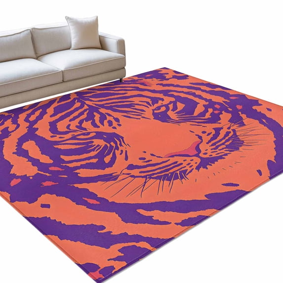 Abstract Tiger Washable Rug 4x6 Area Rug for Living Room Bedroom Non ...