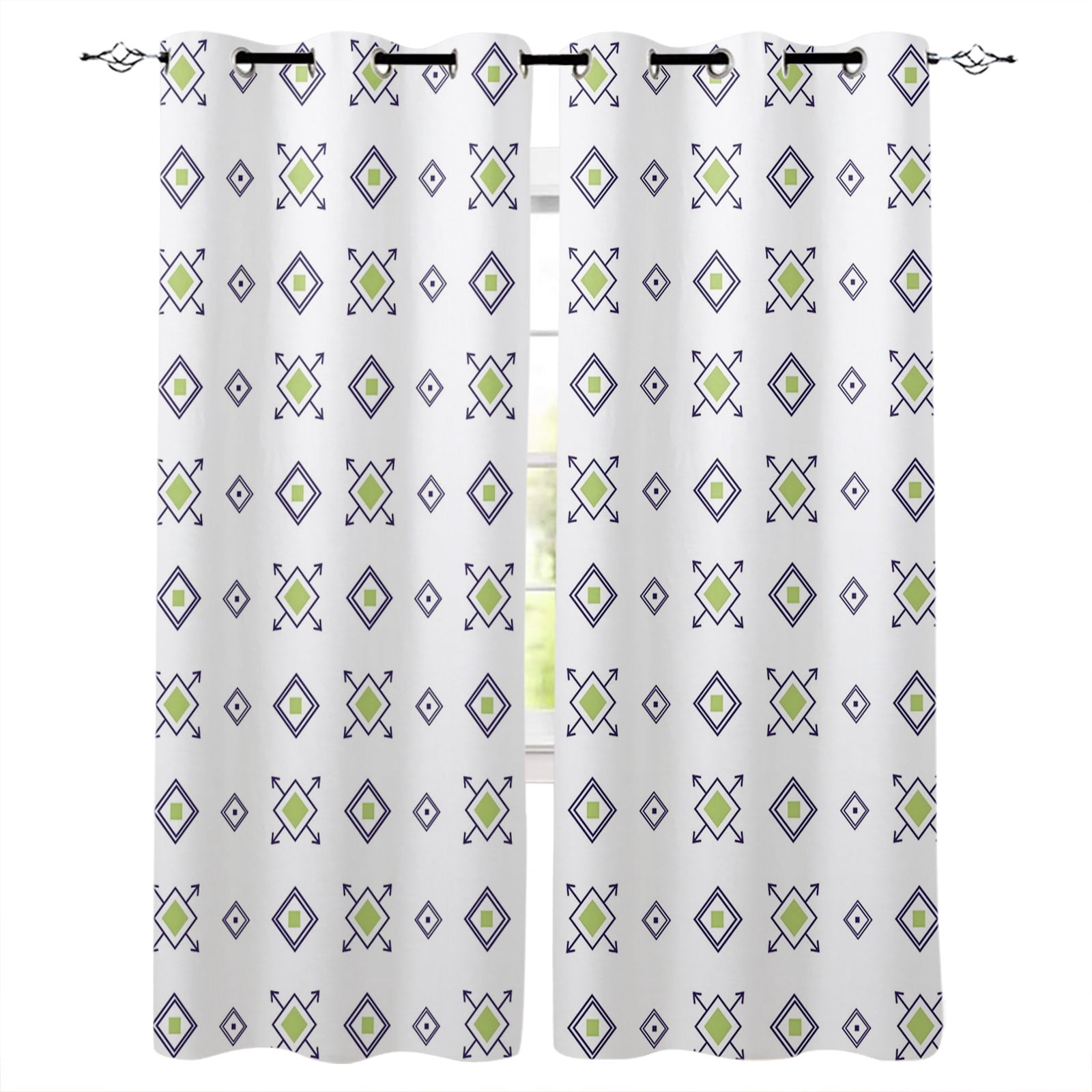 Abstract Tile Motifs Blackout Curtains for Bedroom Living Room ...