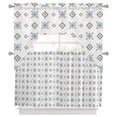 Abstract Tile Motifs Kitchen Curtains Swag Valance and Tier Curtains ...