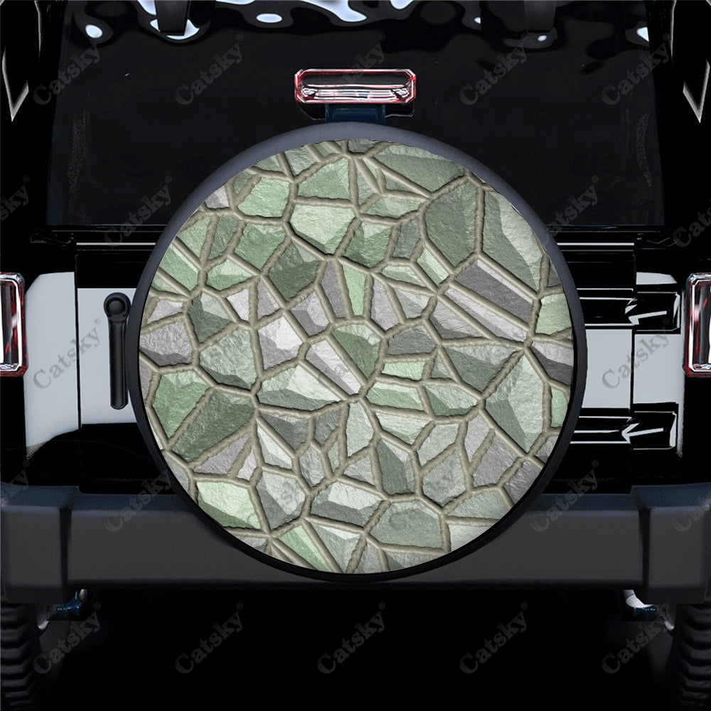 Abstract Tiles Texture Print Spare Tire Cover Waterproof Tire Wheel ...
