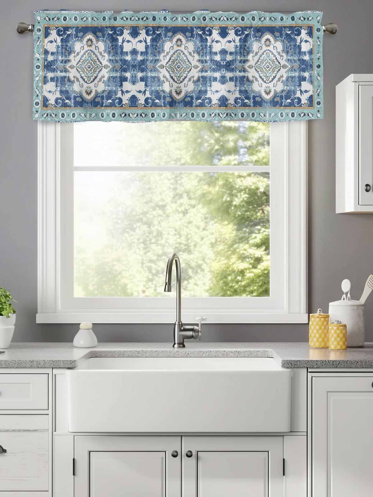 Abstract Traditional Oriental Floral Valances for Windows,Kitchen ...