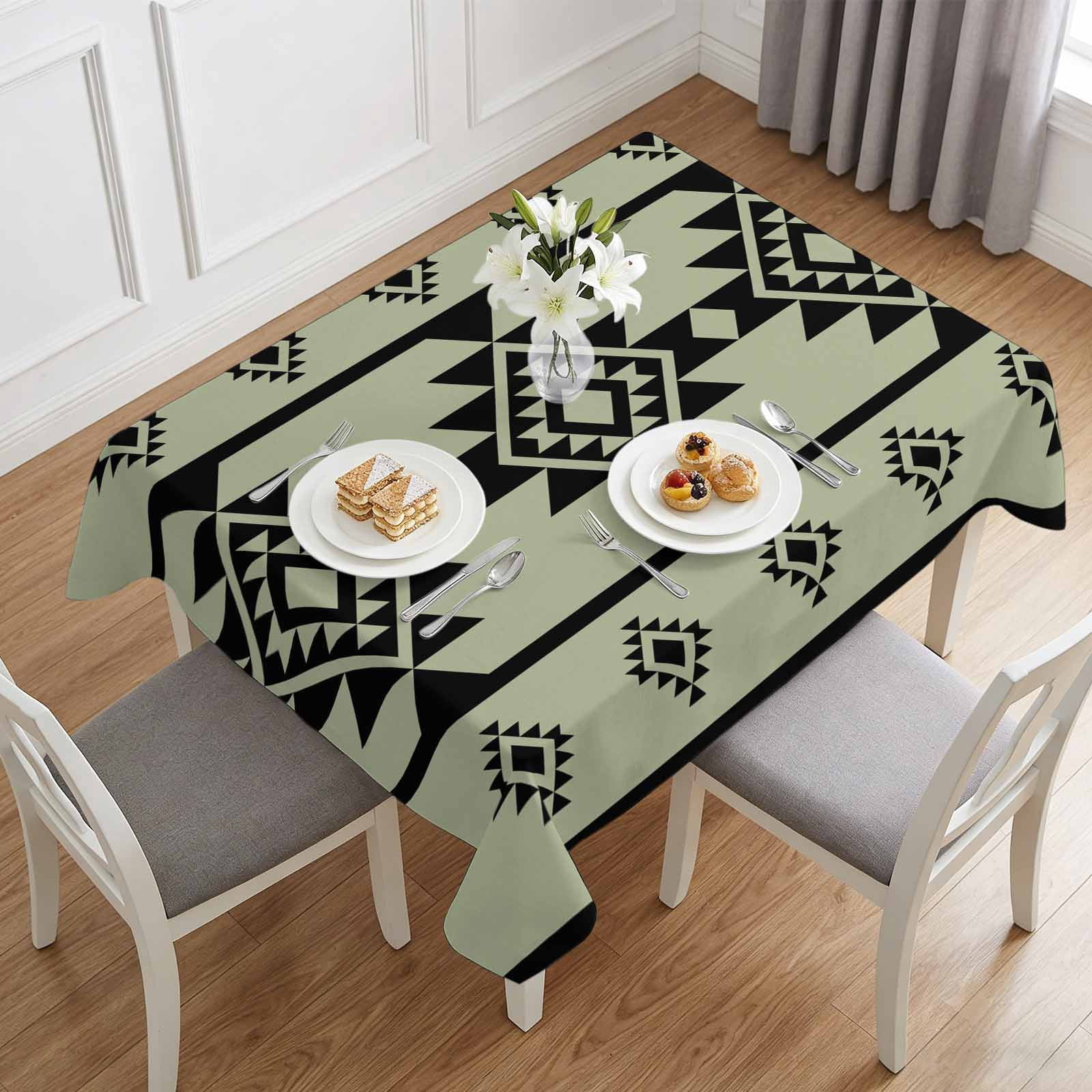 Abstract Traditional Trial on Light Green Table Cloth 60x84in ...
