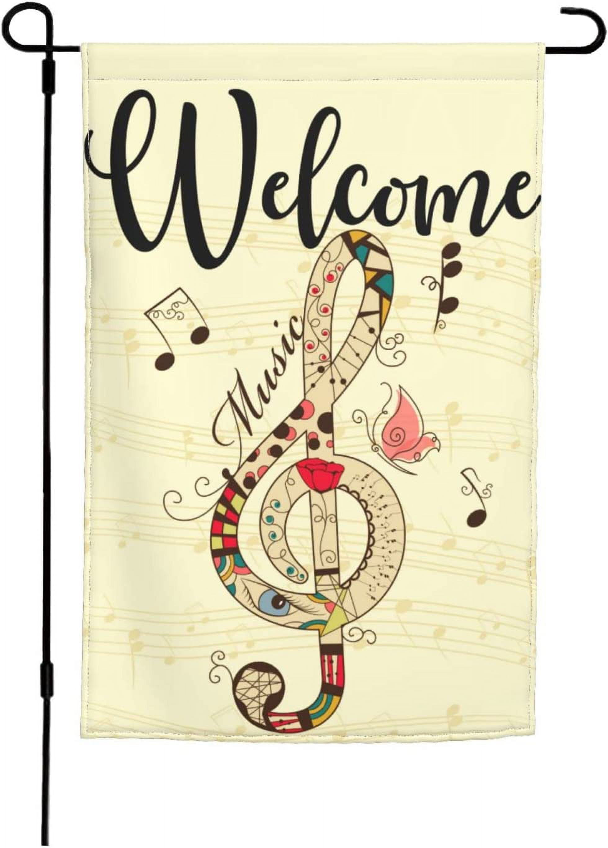 Abstract Treble Clef Musical Background Garden Flags Premium Art Design ...