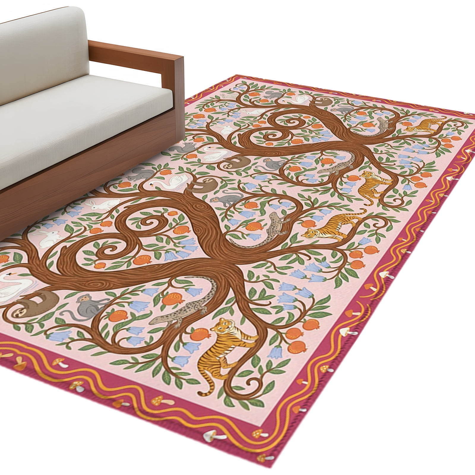 Abstract Tree Branches Kitchen Runner Rug 2.7x5 Washable Runners for ...