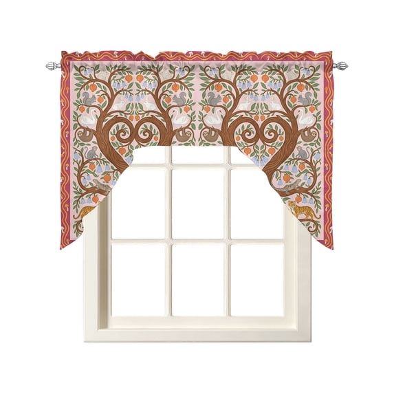 Abstract Tree Branches Swag Valances for Windows, Modern Ethnic Bohemia ...
