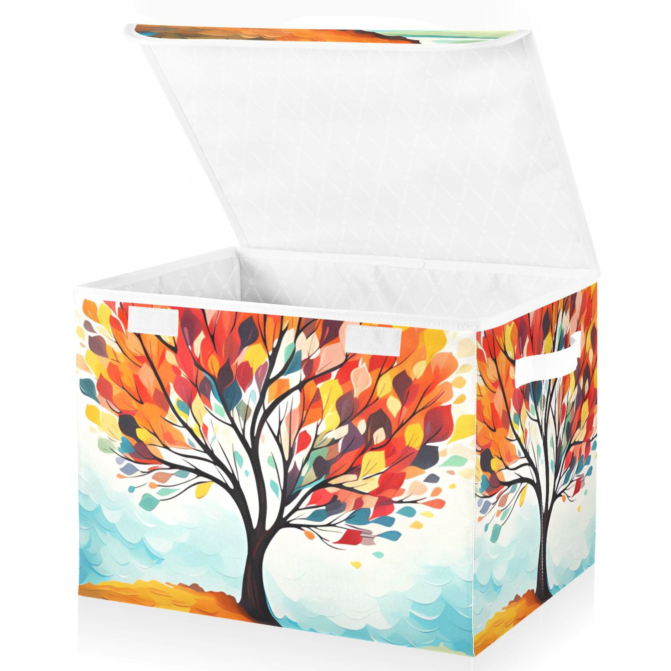 Abstract Tree Large Lidded Bin Foldable Storage Baskets Boxes Cubes ...