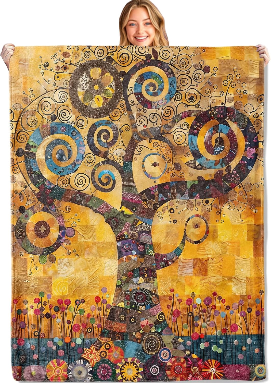 Abstract Tree of Life Throw Blanket - 60x80in,Ultra Soft, Cozy ...
