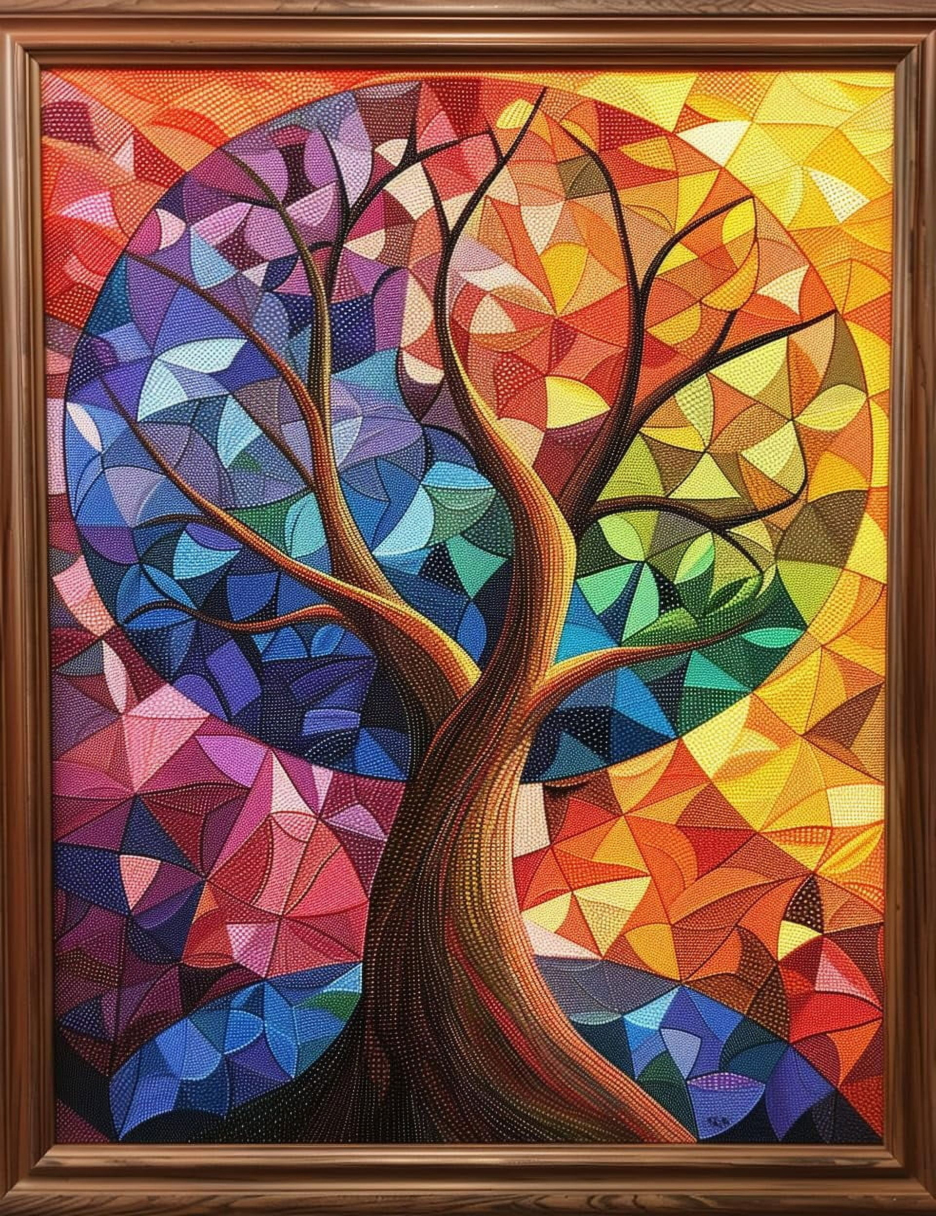 Abstract Tree of Life Vibrant Colors DIY 11CT Stamped Cross Stitch Kits ...