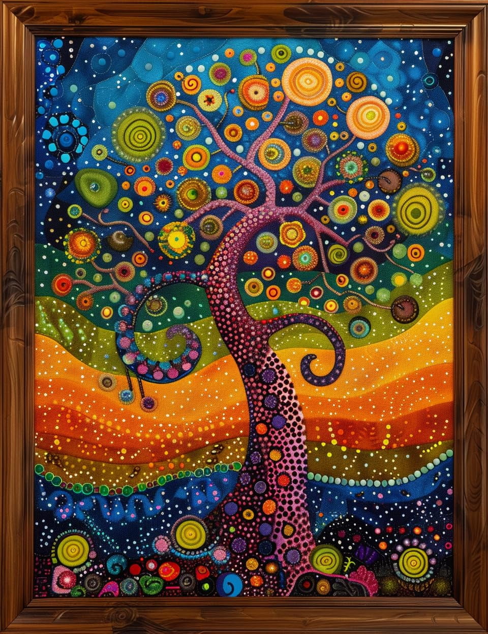 Abstract Tree of Life Vibrant Colors DIY 11CT Stamped Cross Stitch Kits ...