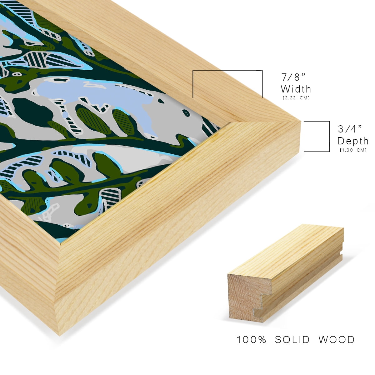 Abstract Tree Limbs II -Framed Print w/glass-Natural Wood - Walmart.com