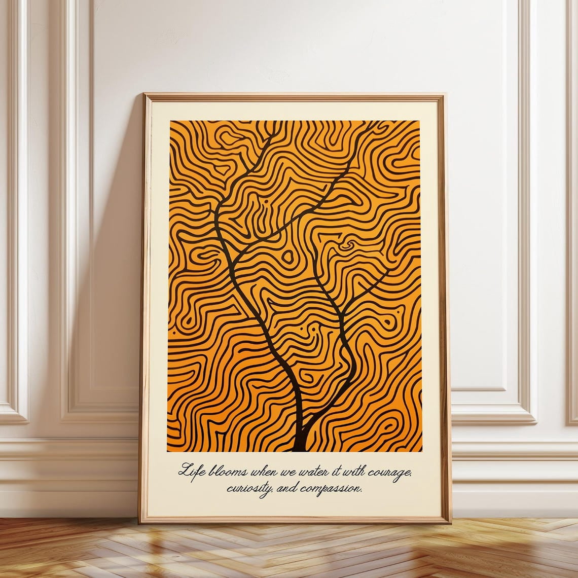 Abstract Tree Line Art Inspirational Growth Wall Decor, Stretched ...