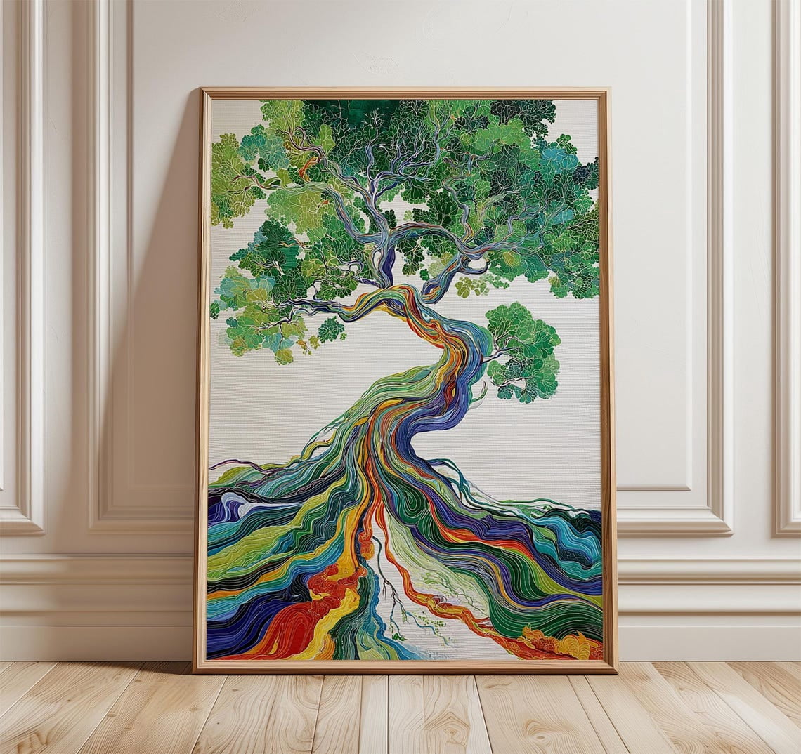 Abstract Tree Poster Modern Expressionist Nature Wall Art Home Decor ...