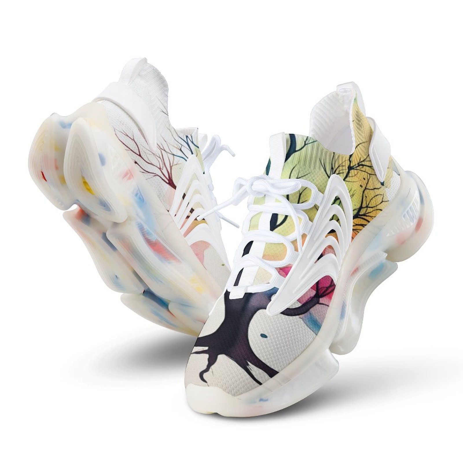 Abstract Tree Splash Art Walking Shoes for Men Woman Lightweight Tennis ...