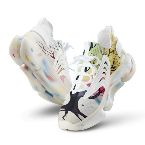 Abstract Tree Splash Art Walking Shoes for Men Woman Lightweight Tennis ...