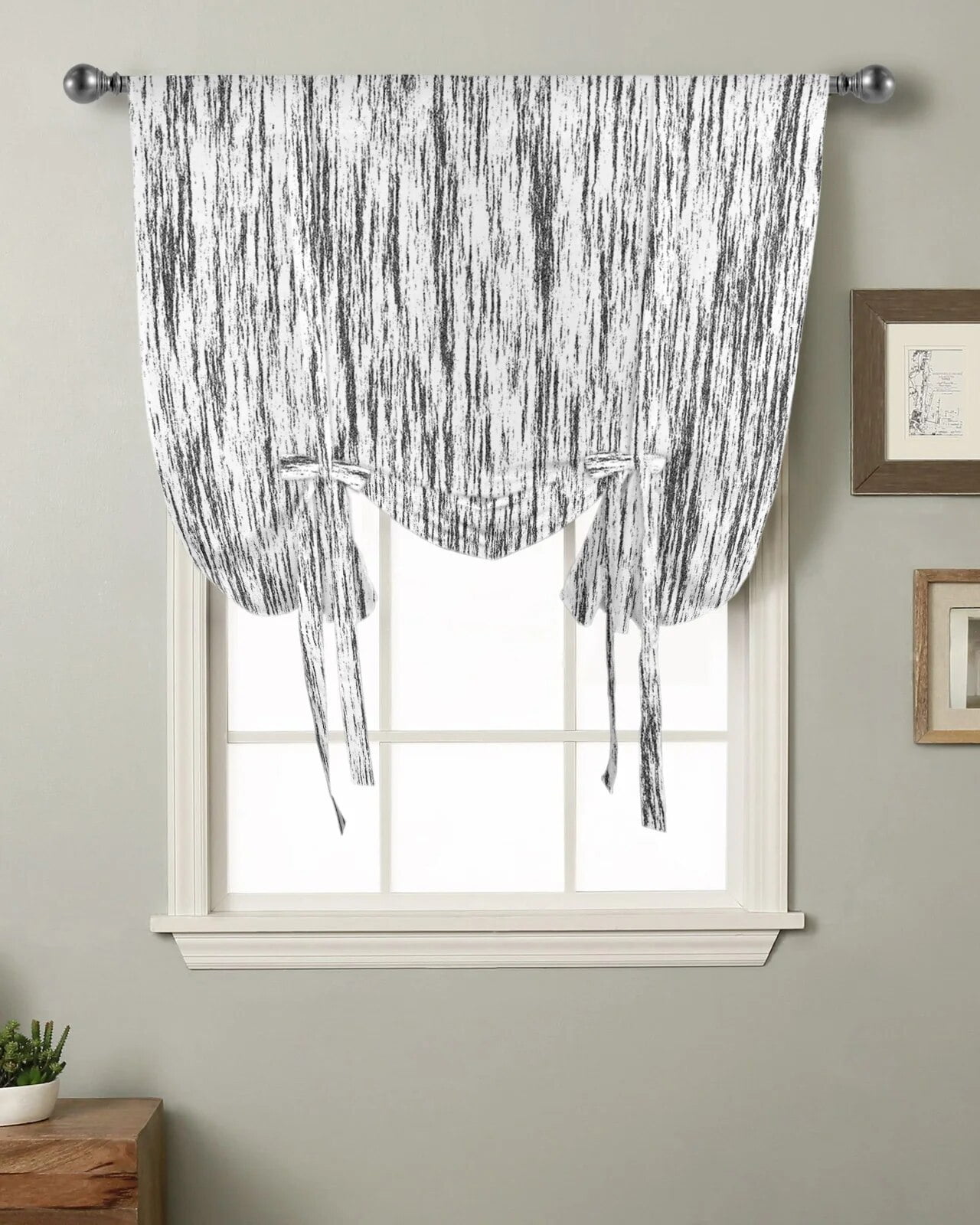 Abstract Tree Texture Gradient Kitchen Short Window Curtain Rod Pocket ...