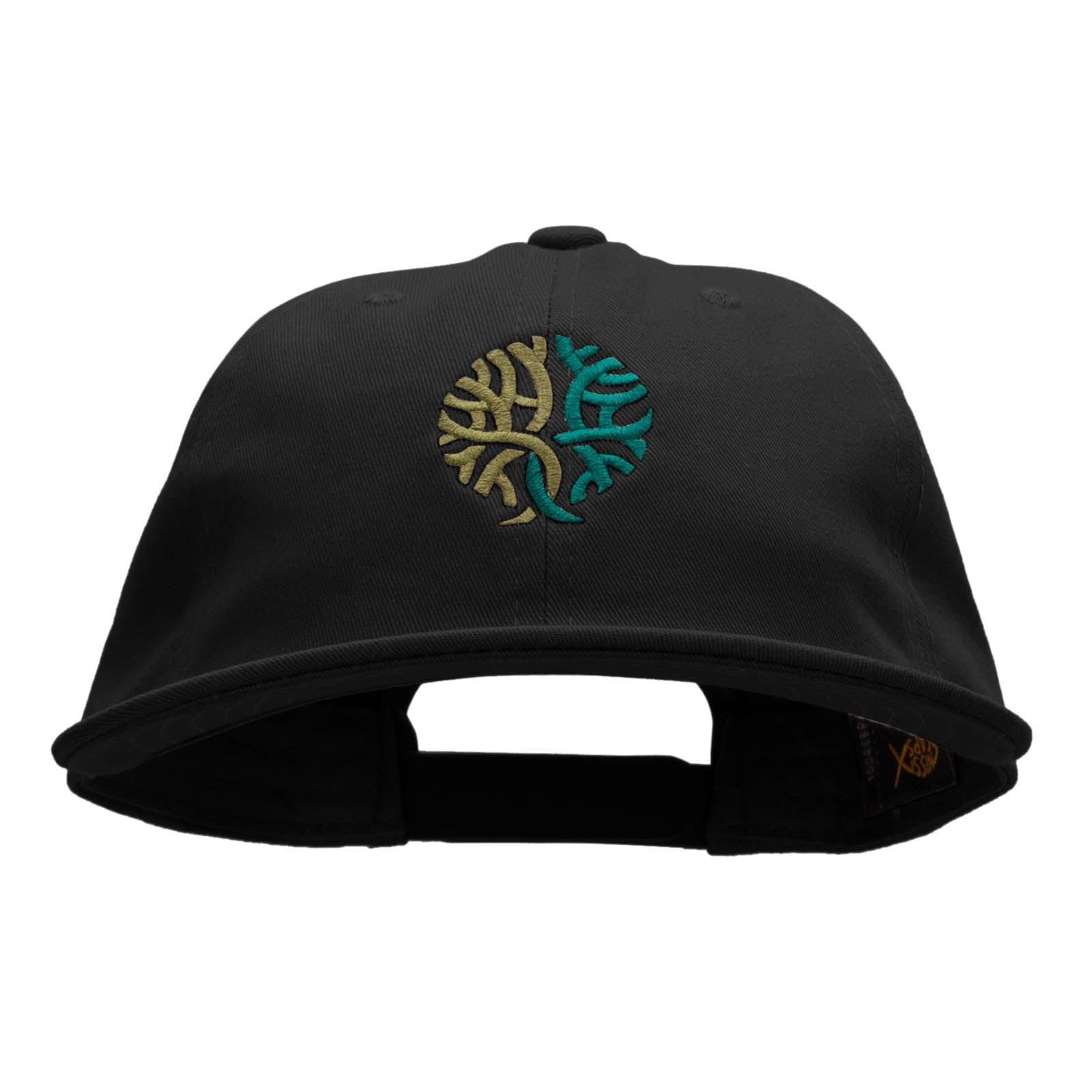 Abstract Tree Unconstructed High Profile Cotton Flat Bill Cap - Black ...