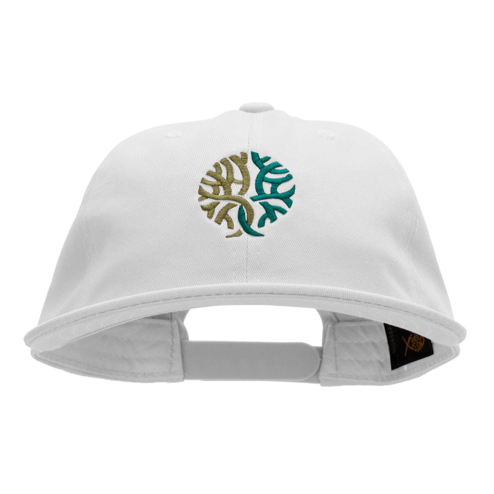 Abstract Tree Unconstructed High Profile Cotton Flat Bill Cap - White ...