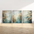 Abstract Tree Wall Art: Teal And Gold Prints Set Home Decor Office Wall ...