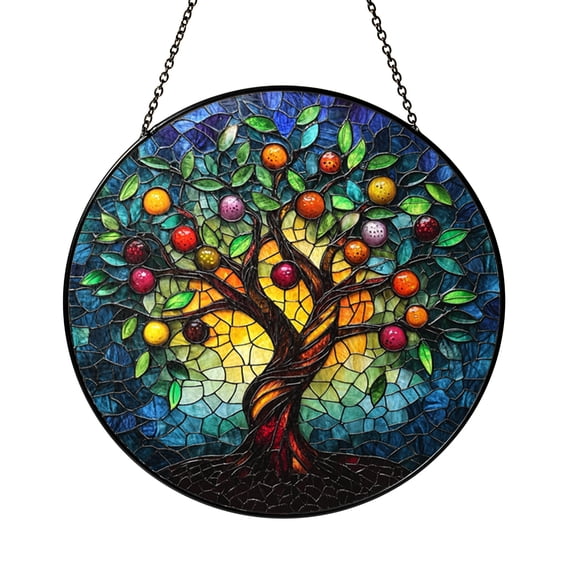 Abstract Tree and Moon Cycle Acrylic Style Window Suncatcher - Walmart.com