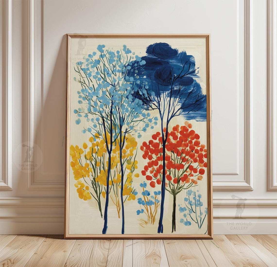 Abstract Tree of Life Colorful Floral Mid Century Wall Art Decor ...