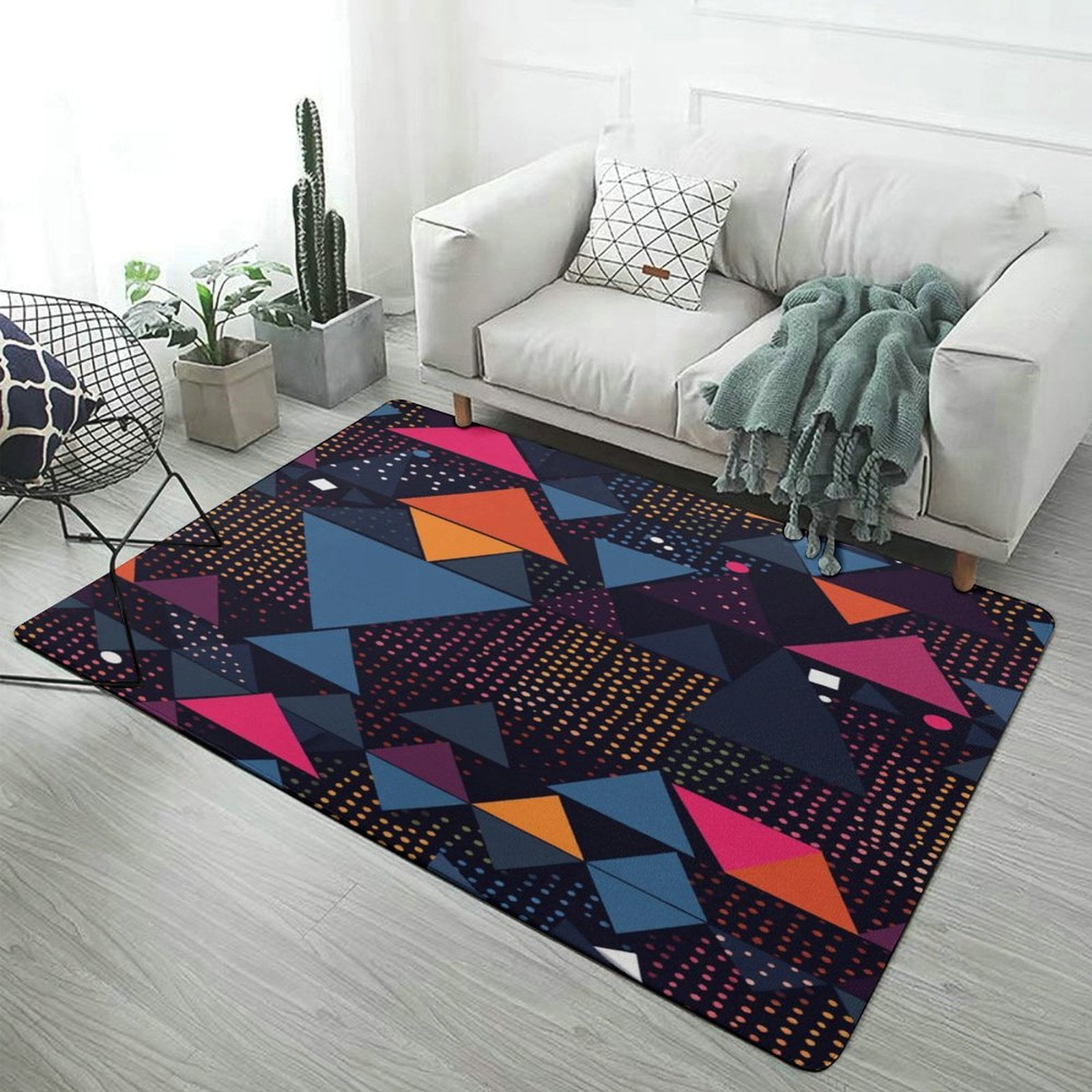 Abstract Triangle Pattern Carpet Large Size Living Room American Style ...