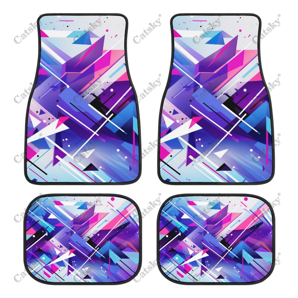 Abstract Triangles And Squares Car Auto Floor Mats Carpet 4PCS ...