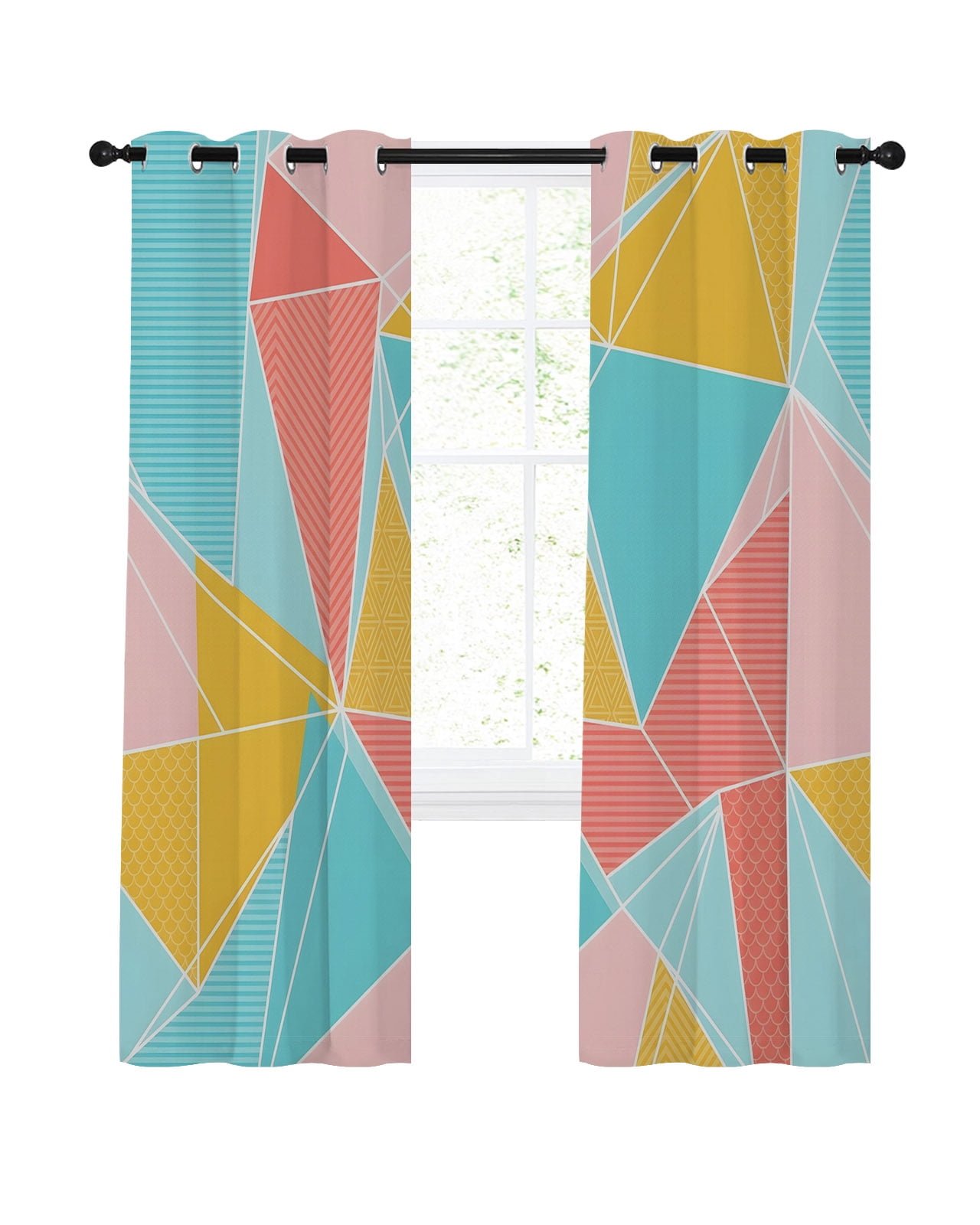 Abstract Triangles Blackout Curtains for Bedroom Living Room, Art ...