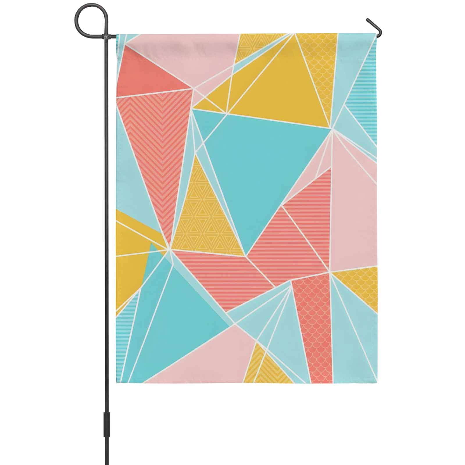 Abstract Triangles Garden Flag 12 x 18 Inches, Art Pastel Mosaic ...
