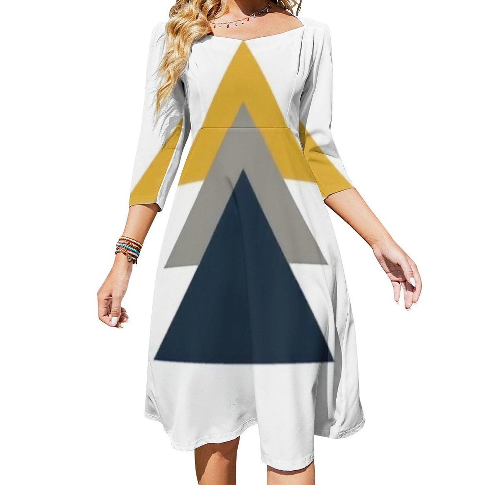 Abstract Triangles Geometric Art Print Dress Summer Dresses Woman ...