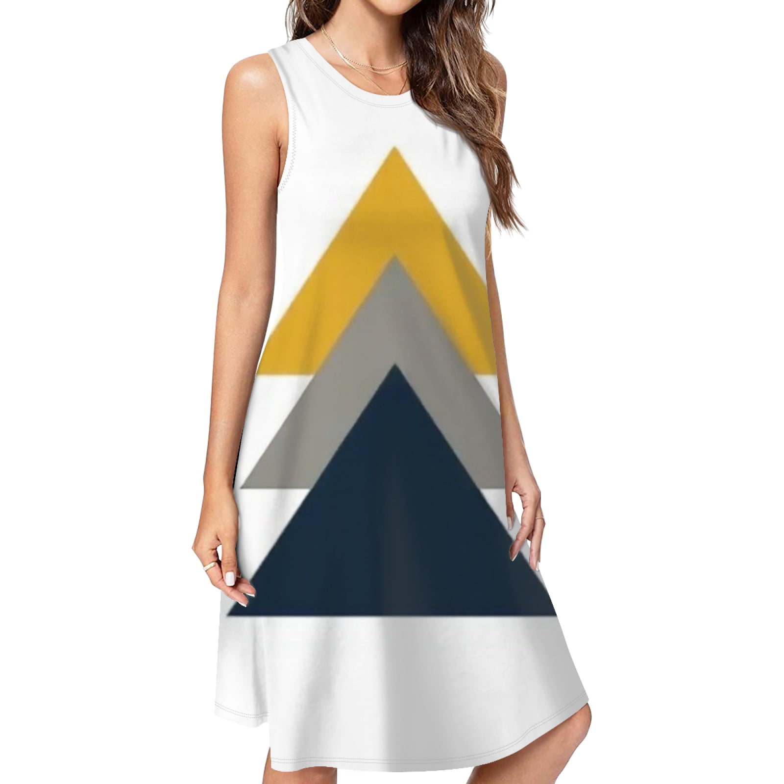Abstract Triangles Geometric Art Print Spring Summer Dresses For Women ...