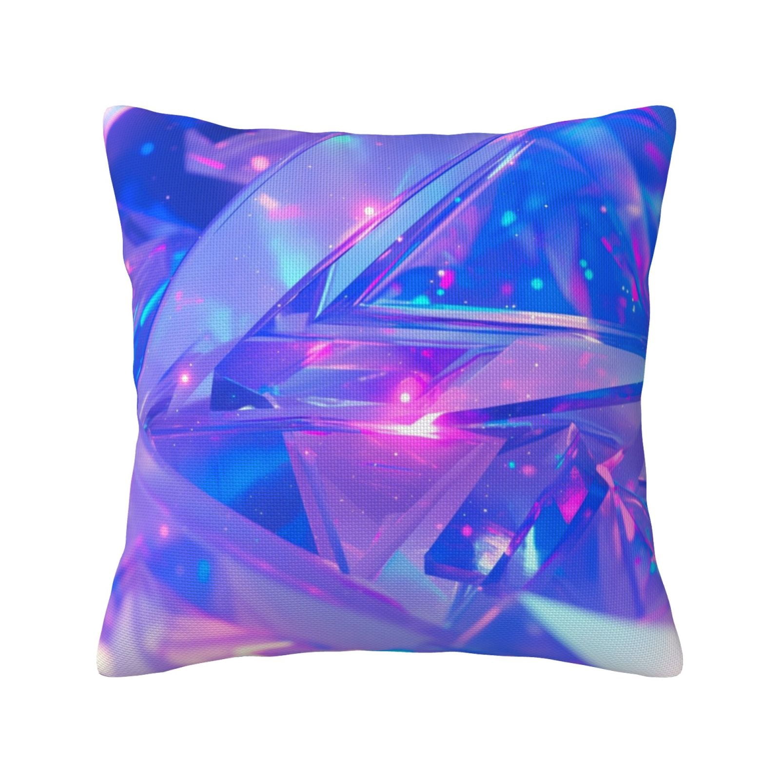 Abstract Triangles Print Polyester Pillow Cover with Hidden Zipper ...