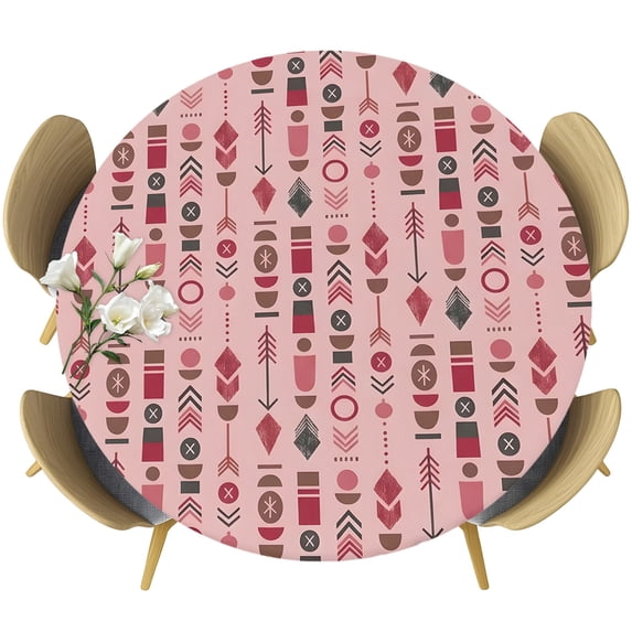 Abstract Tribal Arrows Round Tablecloth 36-44 Inch Round Fitted Table ...