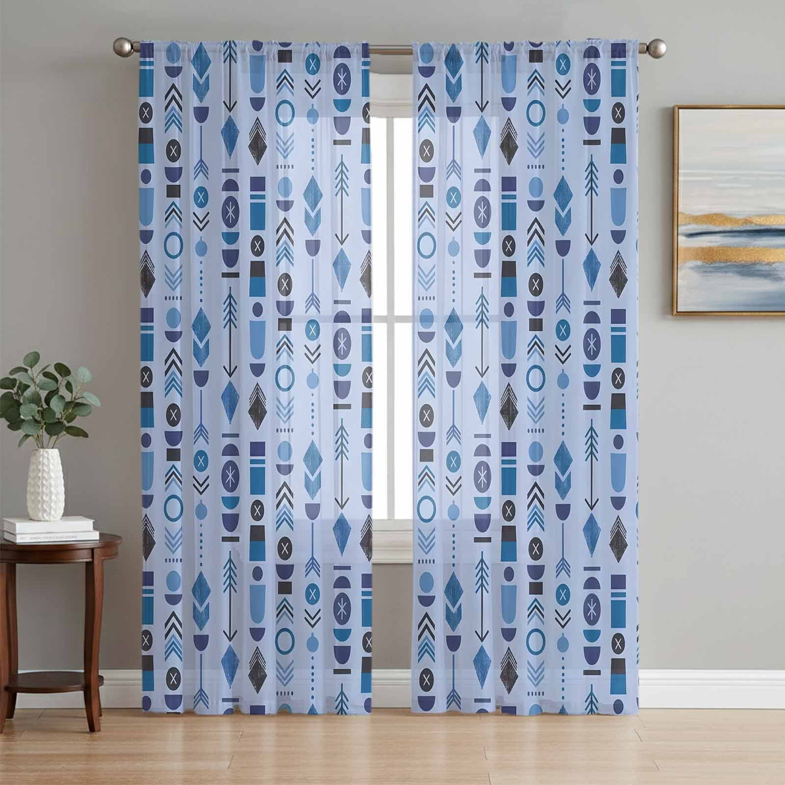 Abstract Tribal Arrows Sheer Curtains for Living Room Bedroom Boho ...