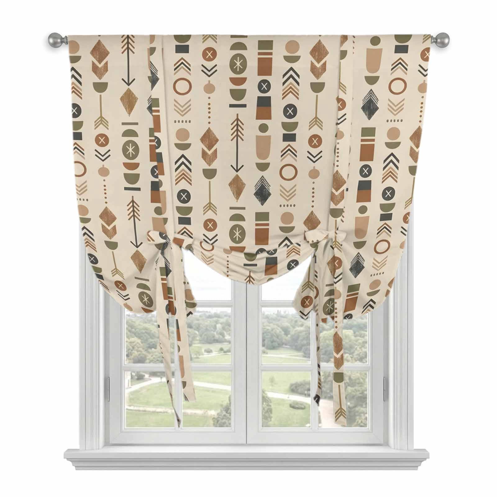 Abstract Tribal Arrows Tie Up Curtains for Window, Thermal Insulated ...