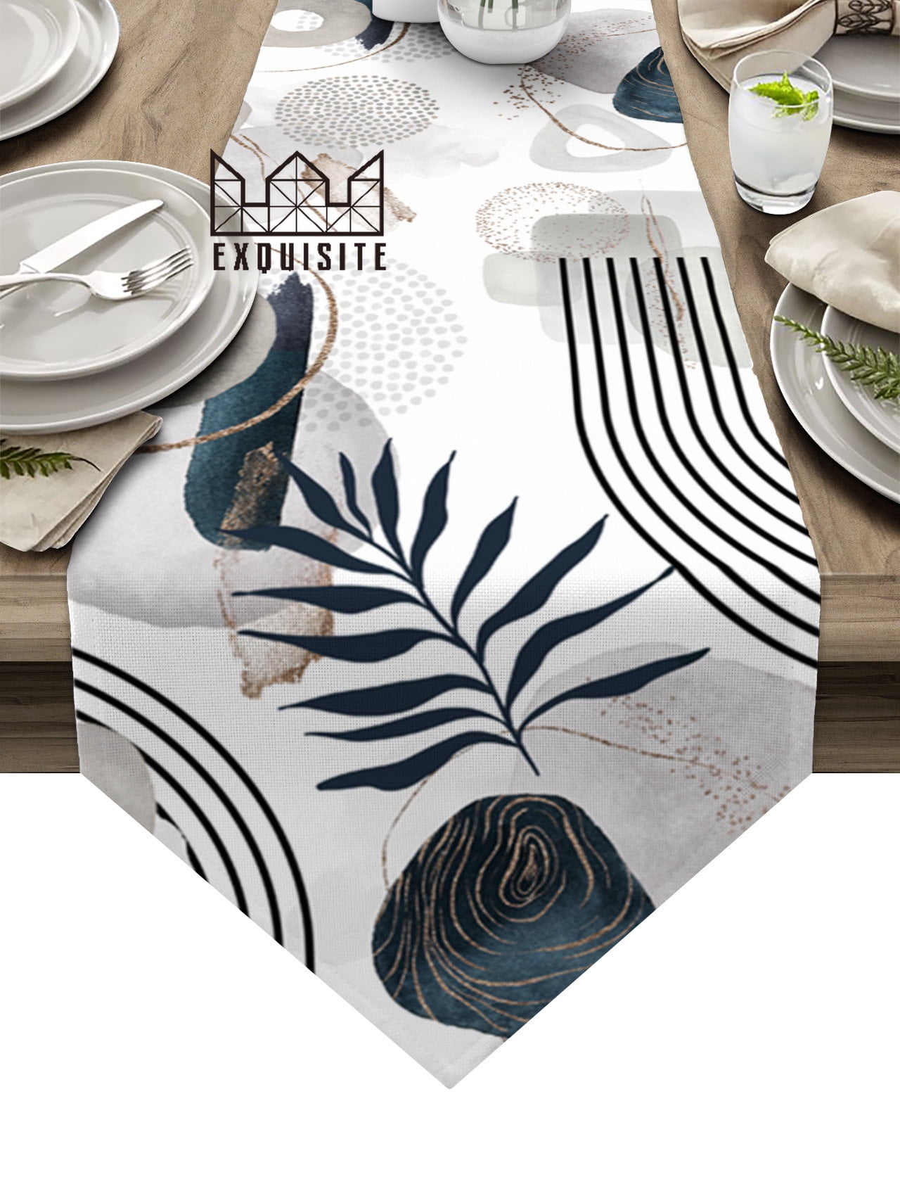 Abstract Tropical Boho Leaves Home r Table Runner Wedding ration ...