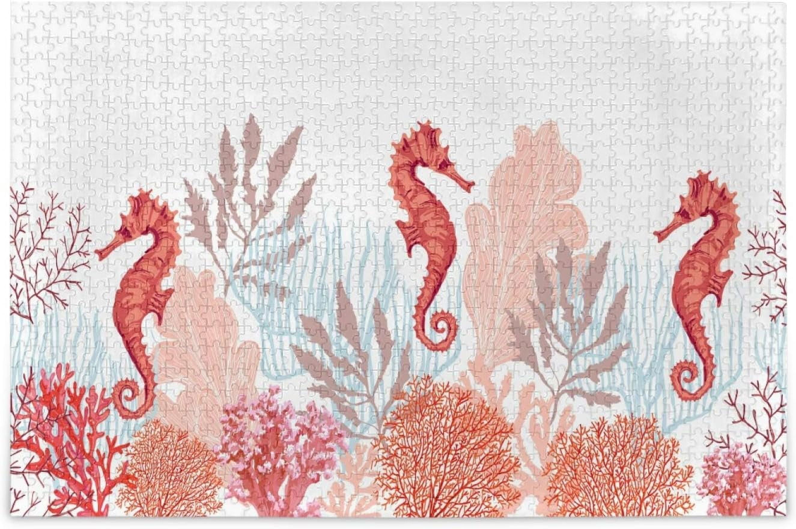 Abstract Tropical Corals Seahorse Puzzle for Adults 500 Piece Puzzles ...