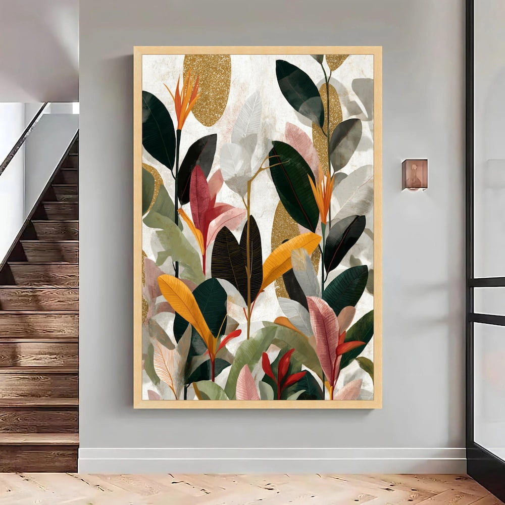 Abstract Tropical Leaves Art Print Modern Botanical Wall Decor Wall Art ...