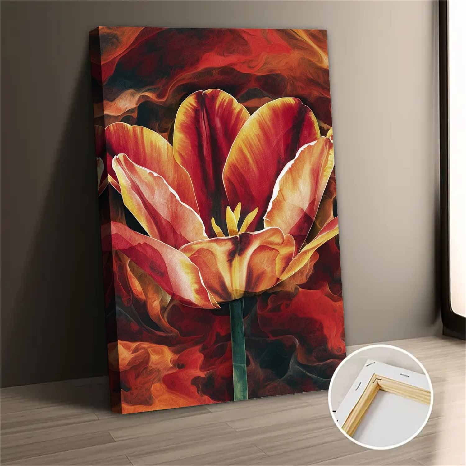 Abstract Tulip Canvas Wall Art Print For Bedroom Living Room Decoration ...