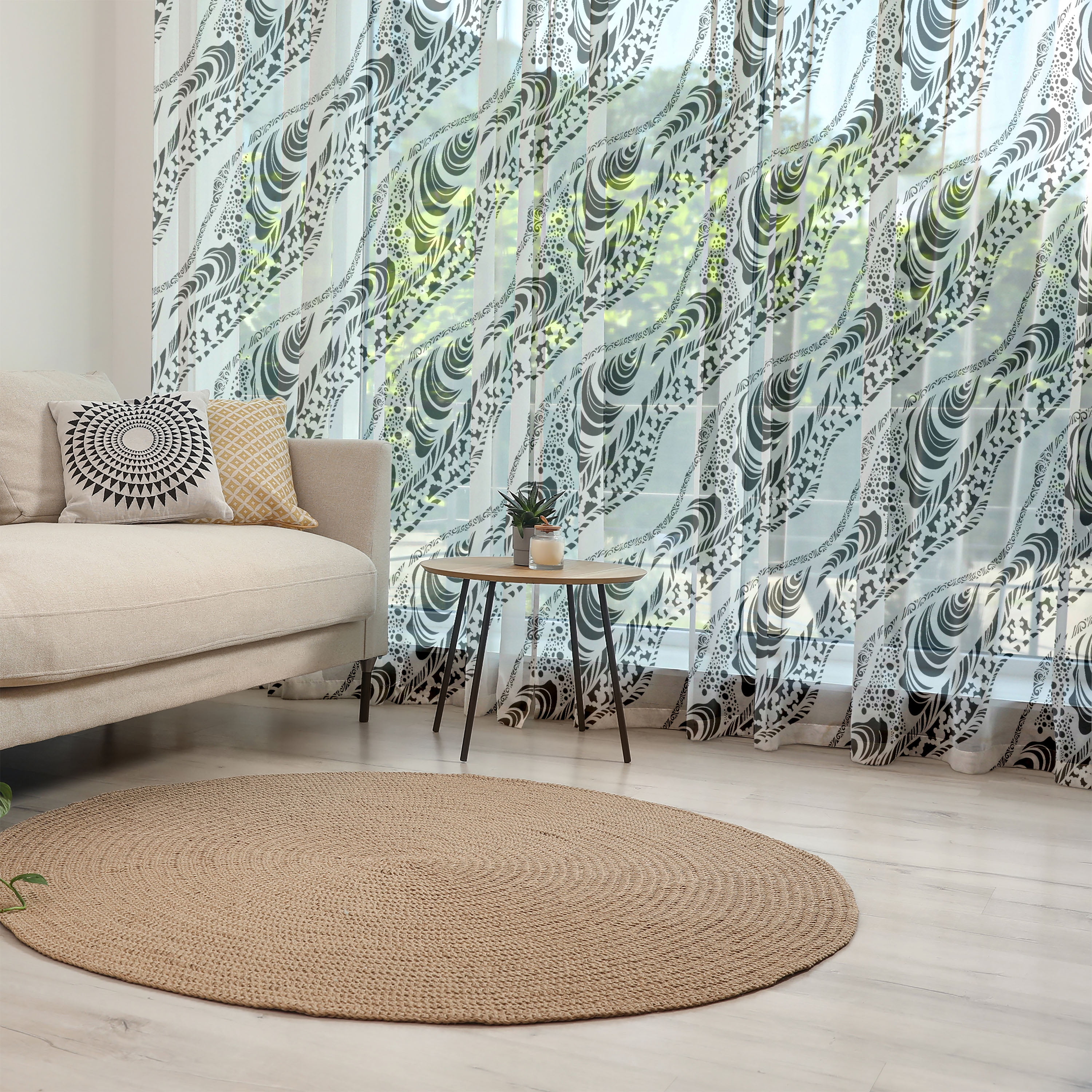 Abstract Tulle Curtains with Rod Pocket, Animal Skin Patterns ...