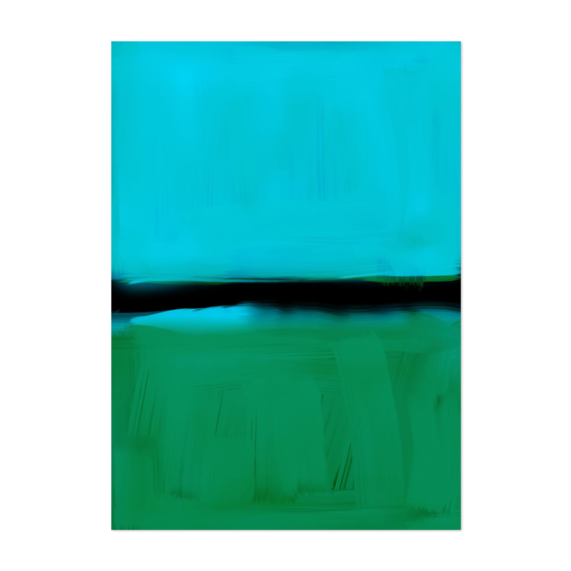 Abstract Turquoise Blue Green and Black | Painterly Brush Strokes ...