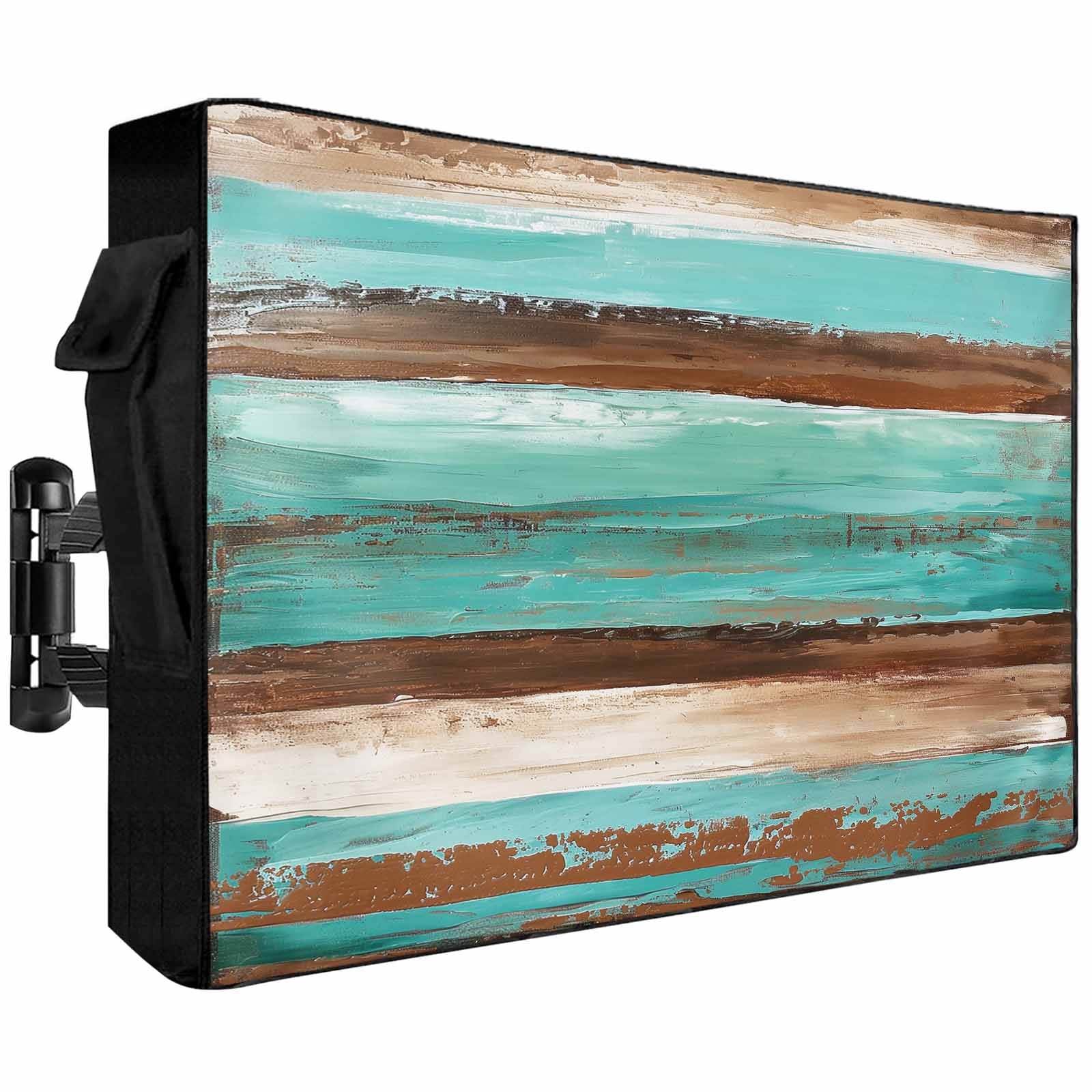 Abstract Turquoise Outdoor TV Cover 52 to 55 inch and Brown Gradient ...