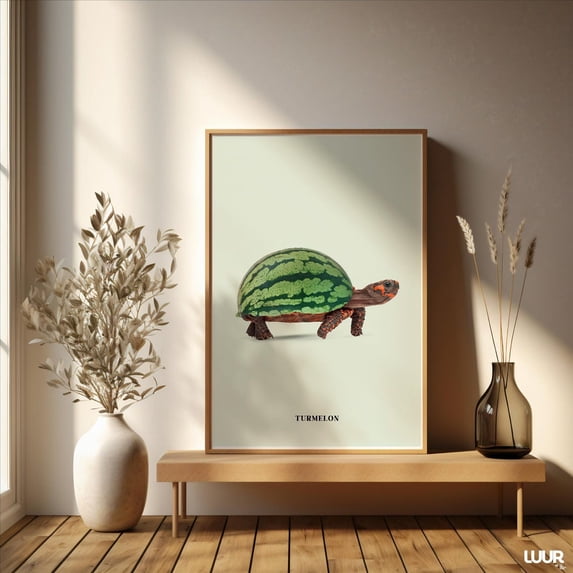 Abstract Turtle Illustration Modern Animal Wall Art, Unframed Canvas ...